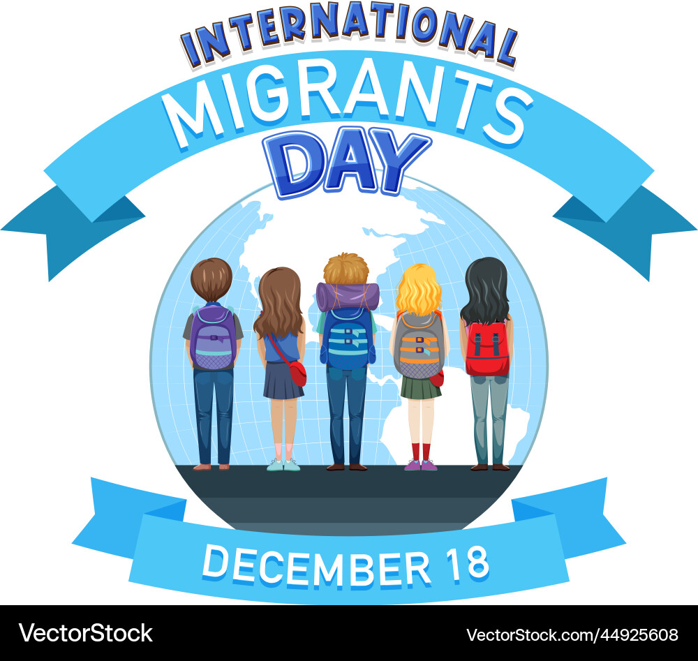 International migrants day banner design Vector Image
