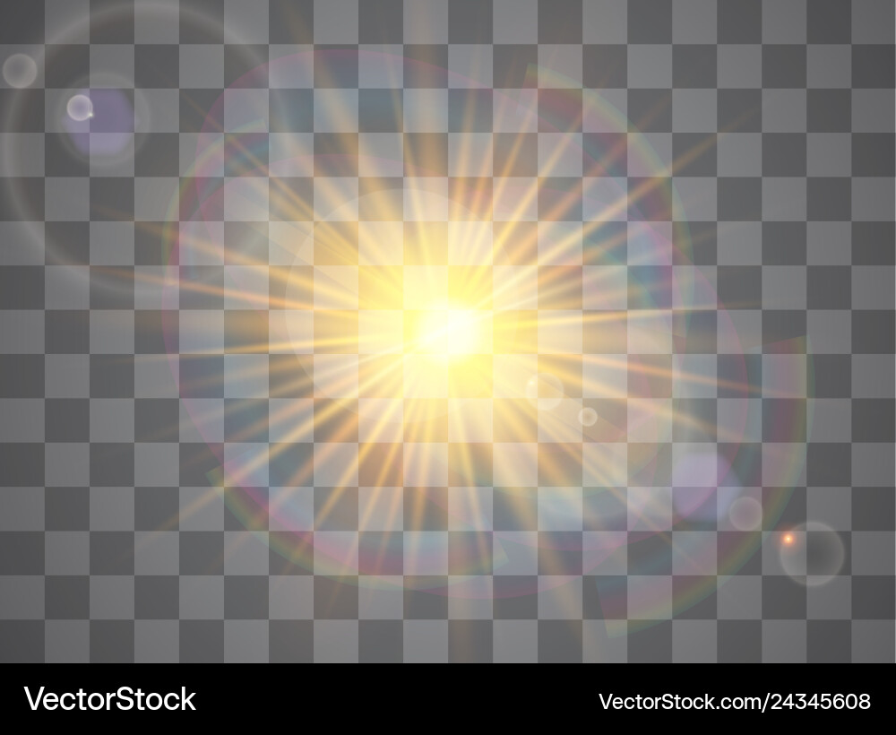 Light flare special effect with rays of Royalty Free Vector