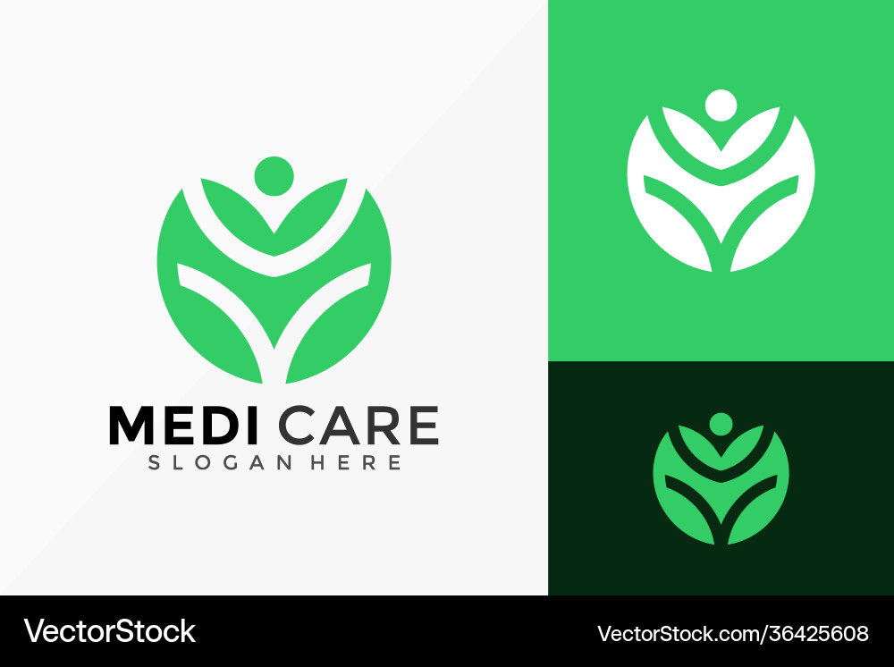 Medicare lotus logo design creative idea logos Vector Image