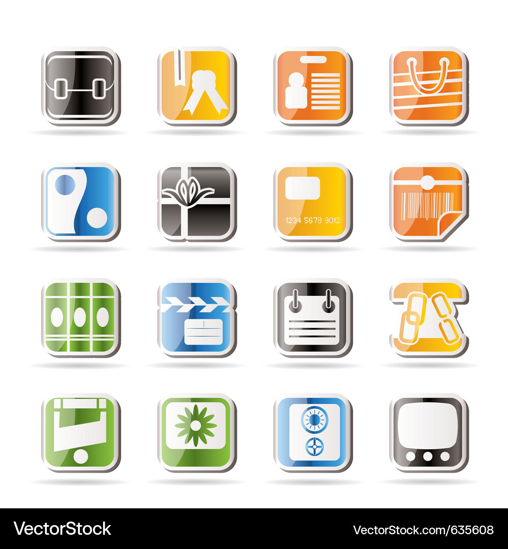 Simple business and internet icons Royalty Free Vector Image