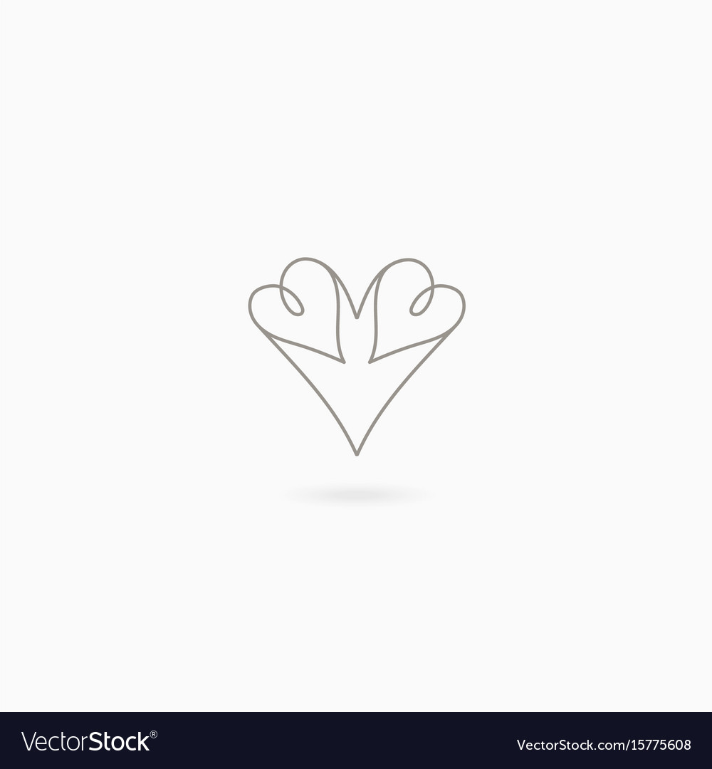 Simple linear heart Royalty Free Vector Image - VectorStock