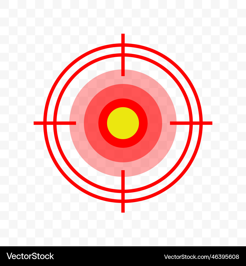 Throat pain or joint target red circle icon Vector Image
