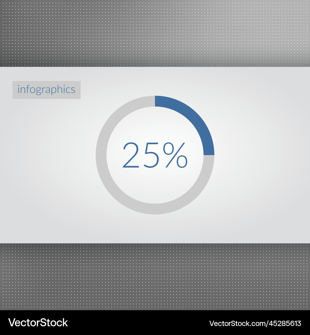 25 percent pie chart symbol percentage Royalty Free Vector