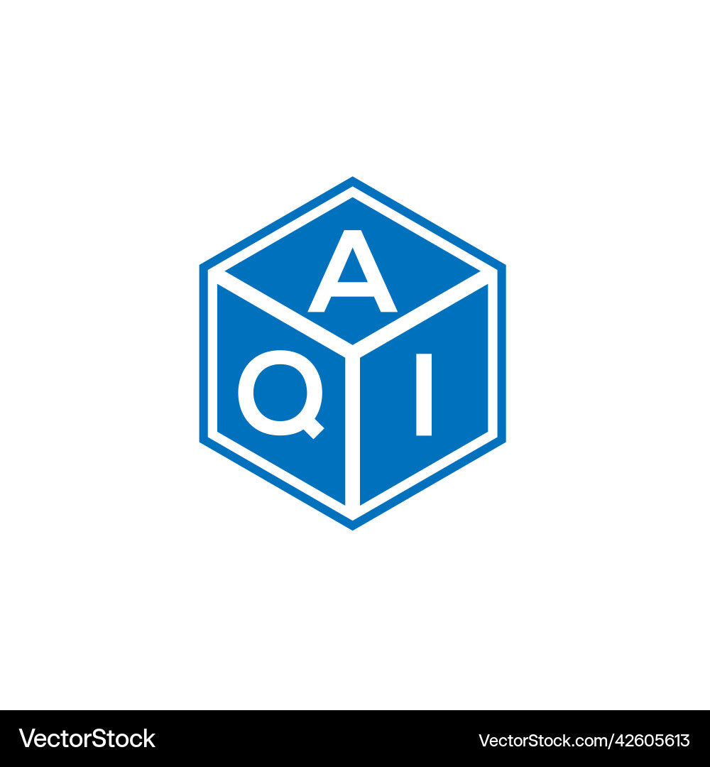 Aqi letter logo design on black background Vector Image