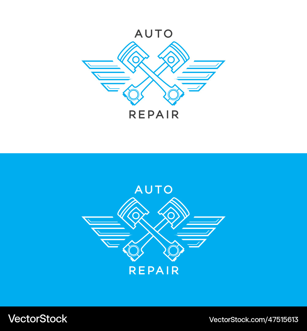 Auto repair logo set line style isolated Vector Image