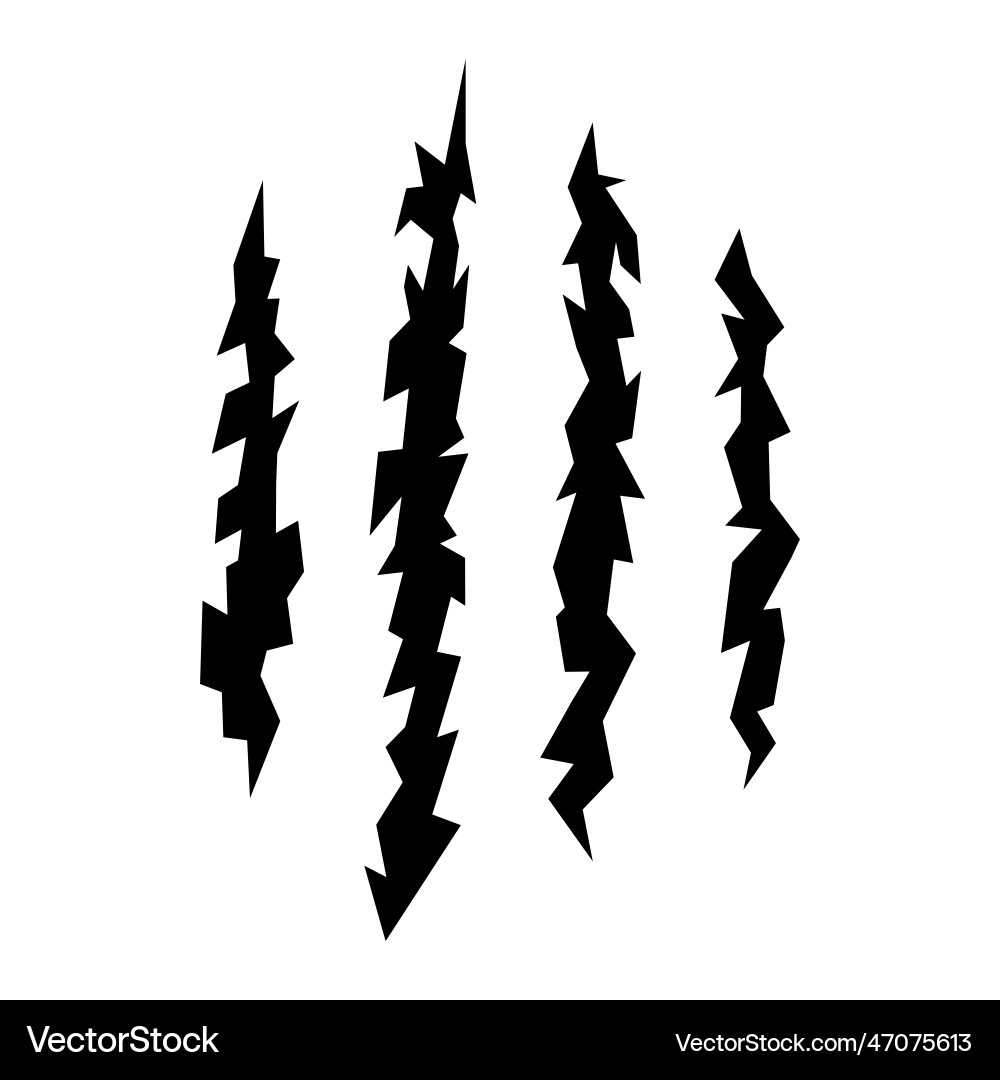 Black bloody claw scratch eps Royalty Free Vector Image