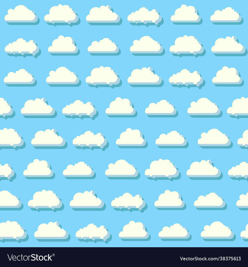 Blue sky with clouds seamless pattern Royalty Free Vector