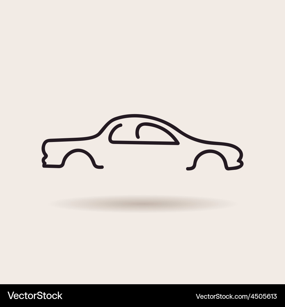 Car logo contour line silhouette icon Royalty Free Vector