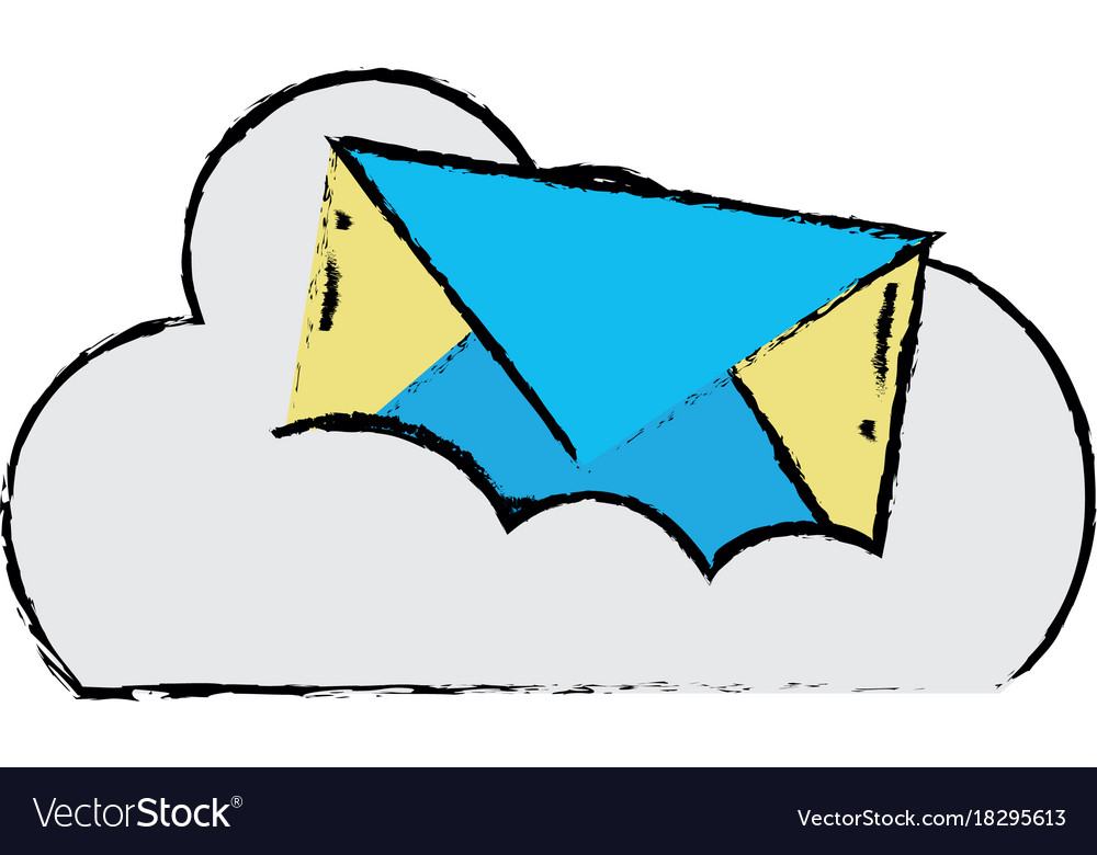 Cloud data with e-mail card message Royalty Free Vector