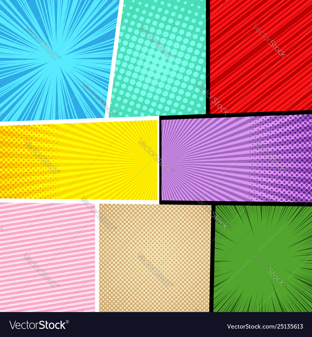 Comic book page elegant composition Royalty Free Vector