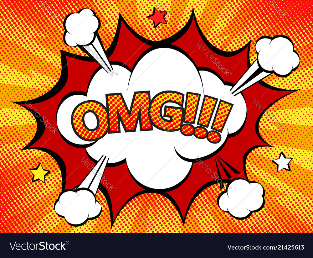 Comic speech bubble with expression text omg Vector Image