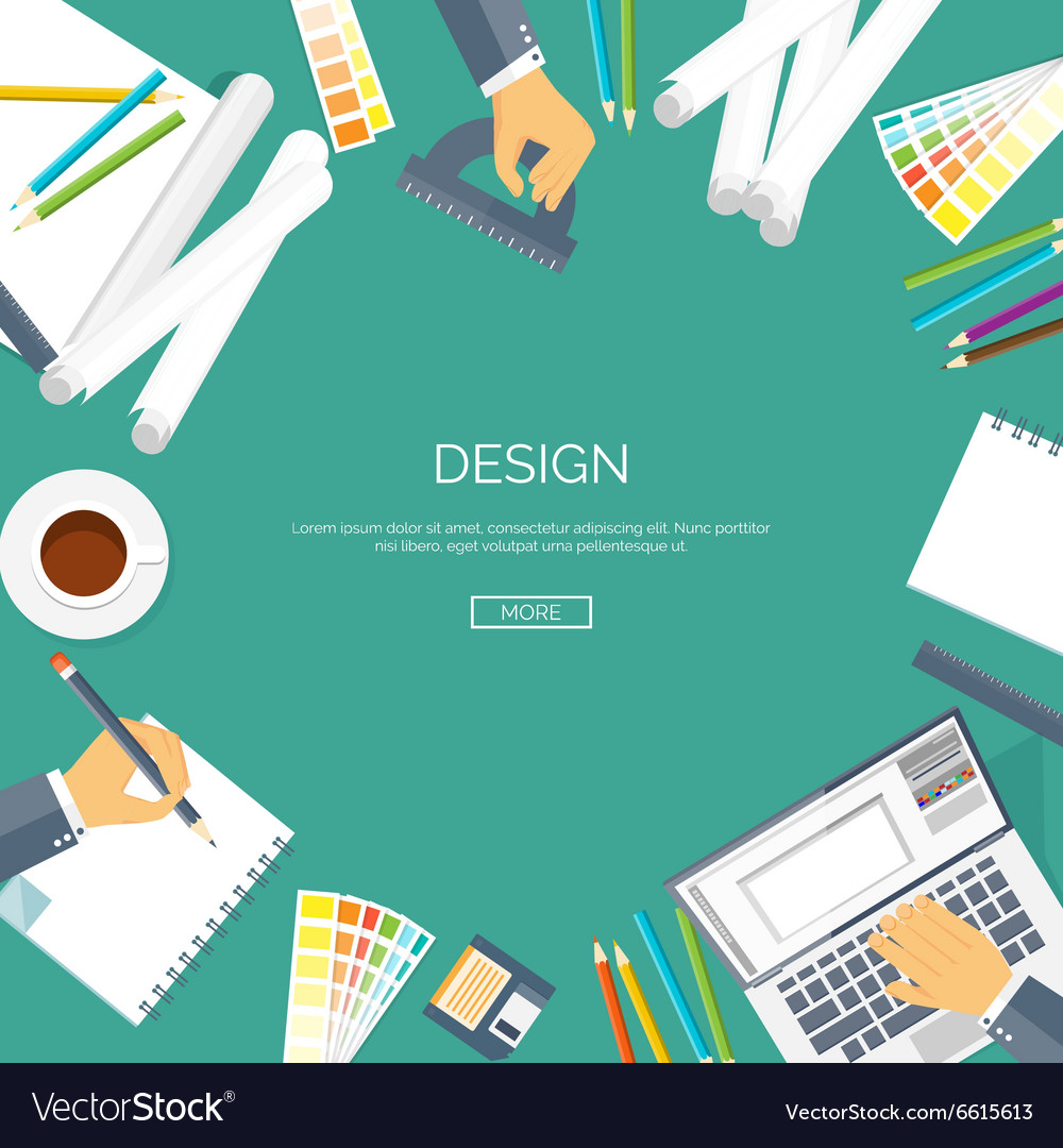 Flat background web design Royalty Free Vector Image
