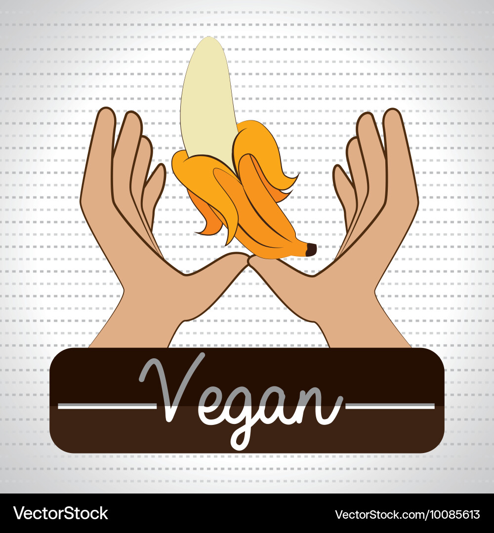 Hand Food Vegan Fruit Royalty Free Vector Image