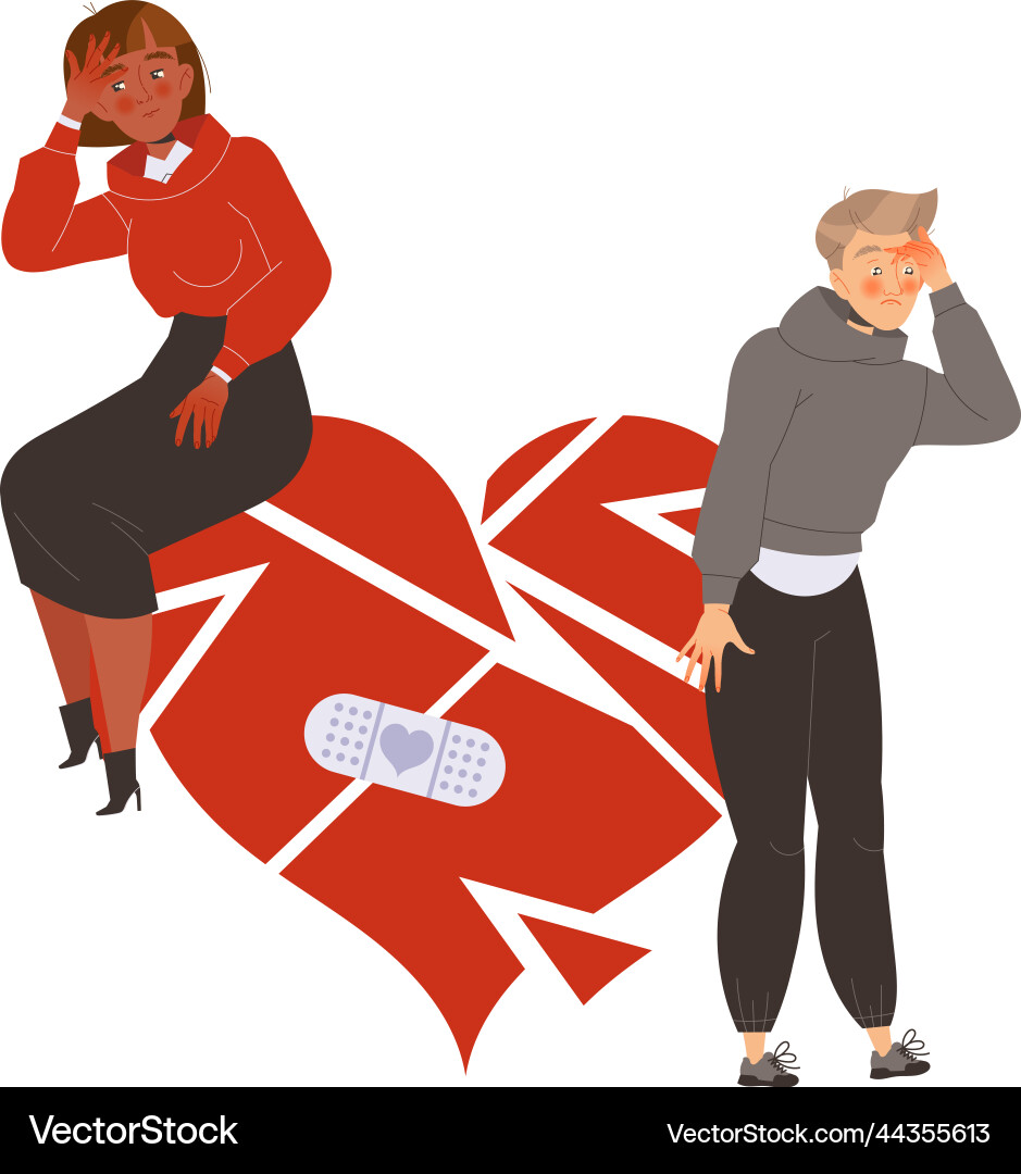 Relationship problems with man and woman near Vector Image