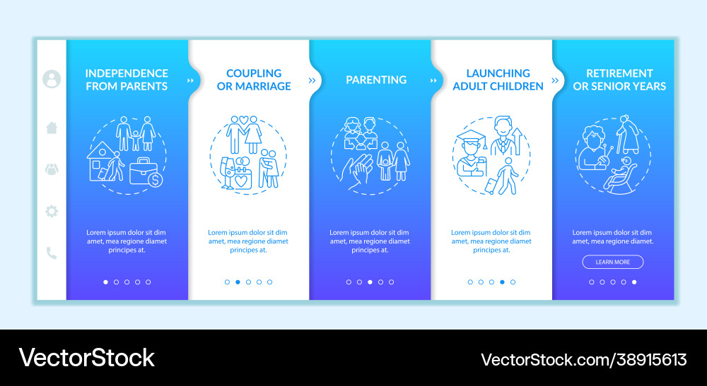 Retirement or senior years onboarding template Vector Image