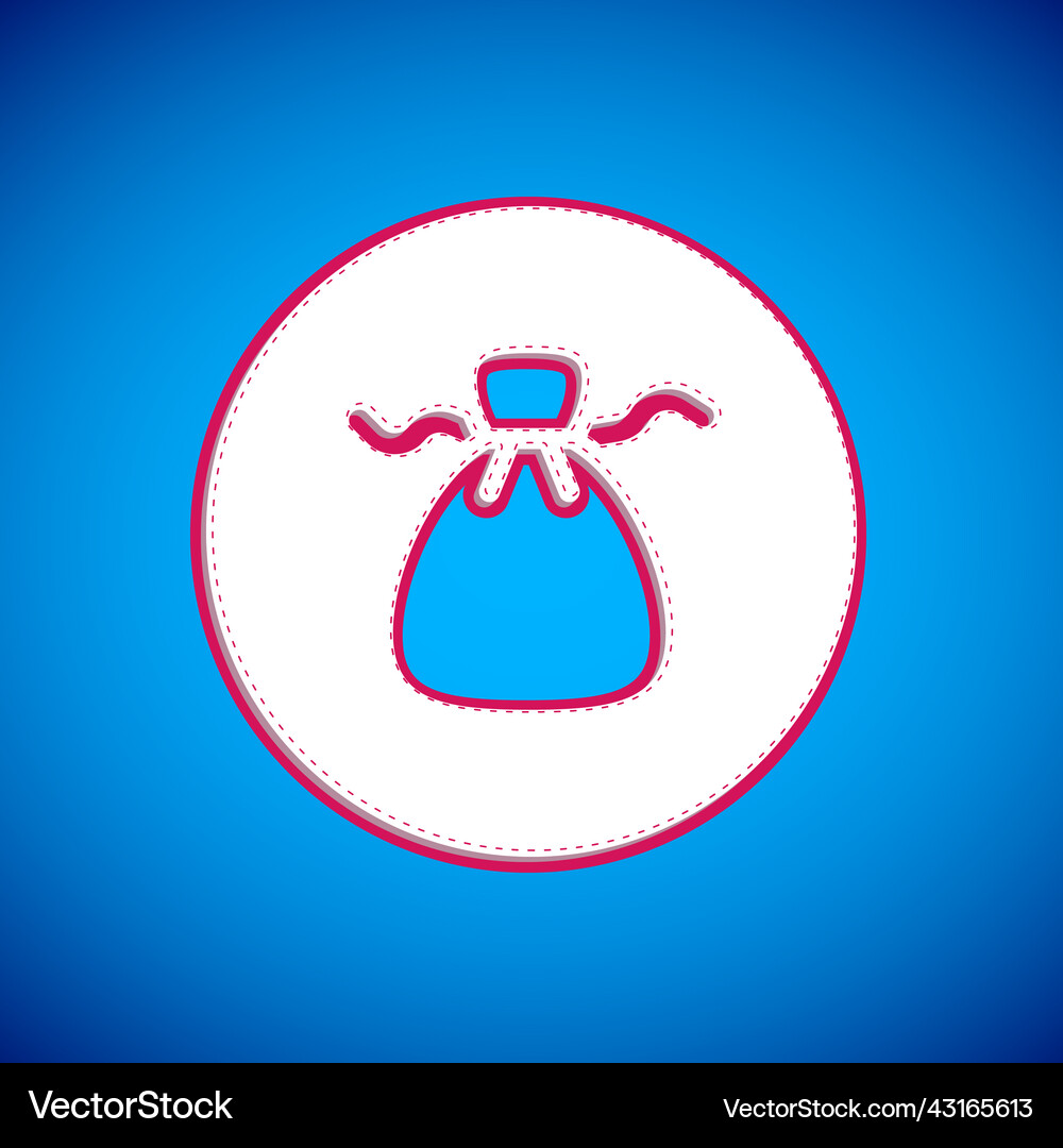 White wonton icon isolated on blue background Vector Image