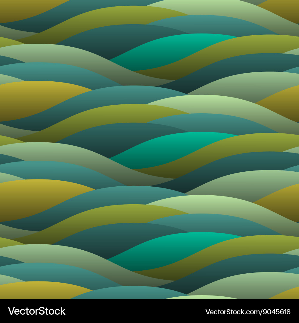 Background of abstract curled green waves Vector Image