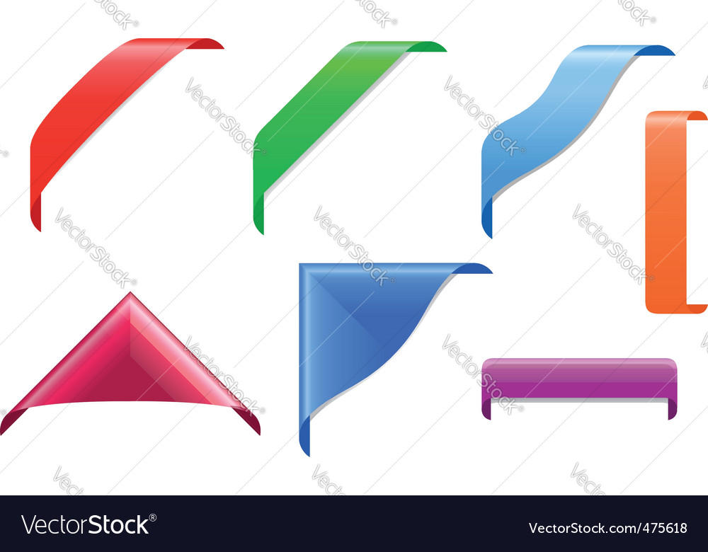 Corner ribbons Royalty Free Vector Image - VectorStock