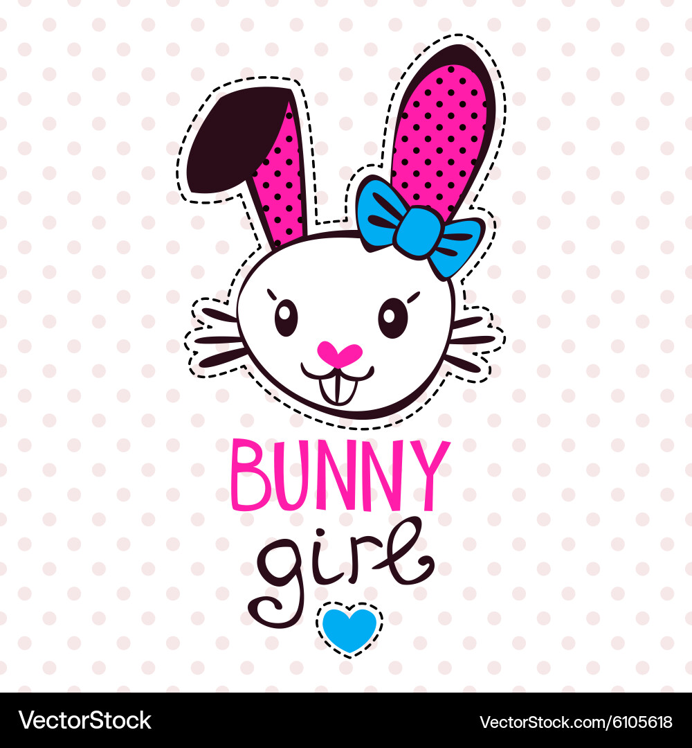 Cute bunny girl Royalty Free Vector Image - VectorStock