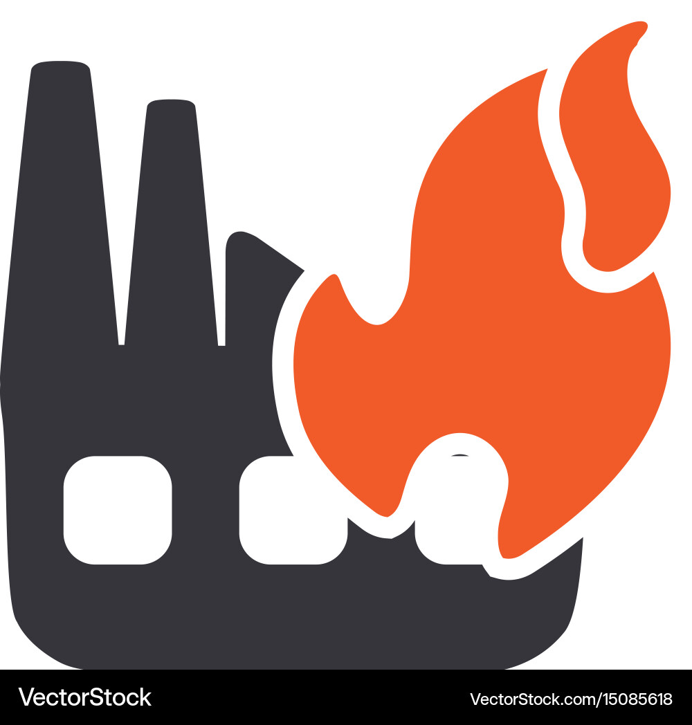 Emergency factory burnt and danger disaster Vector Image
