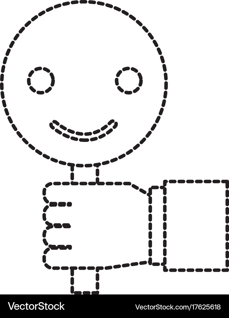 Hand halten Placard Smiley Call Center Kunden Vektorbild