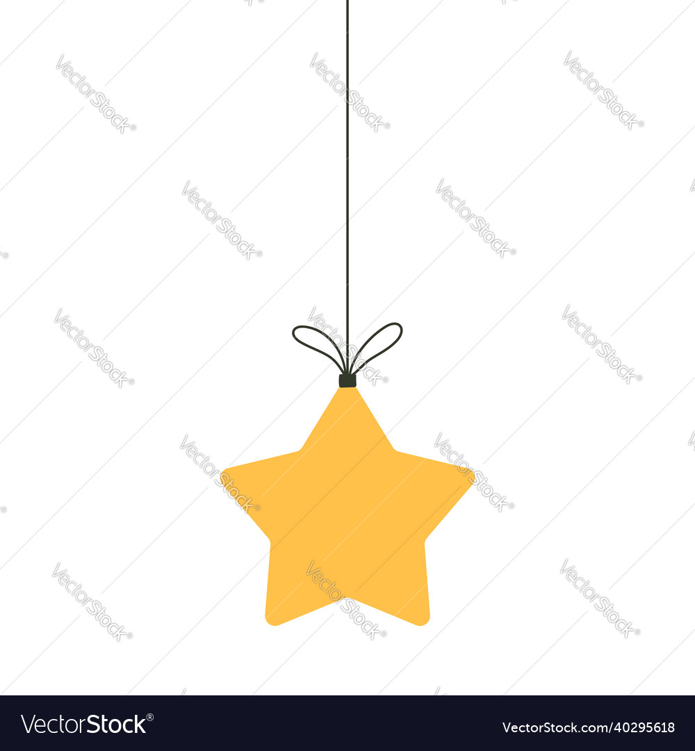 Hanging christmas tree star decoration Royalty Free Vector