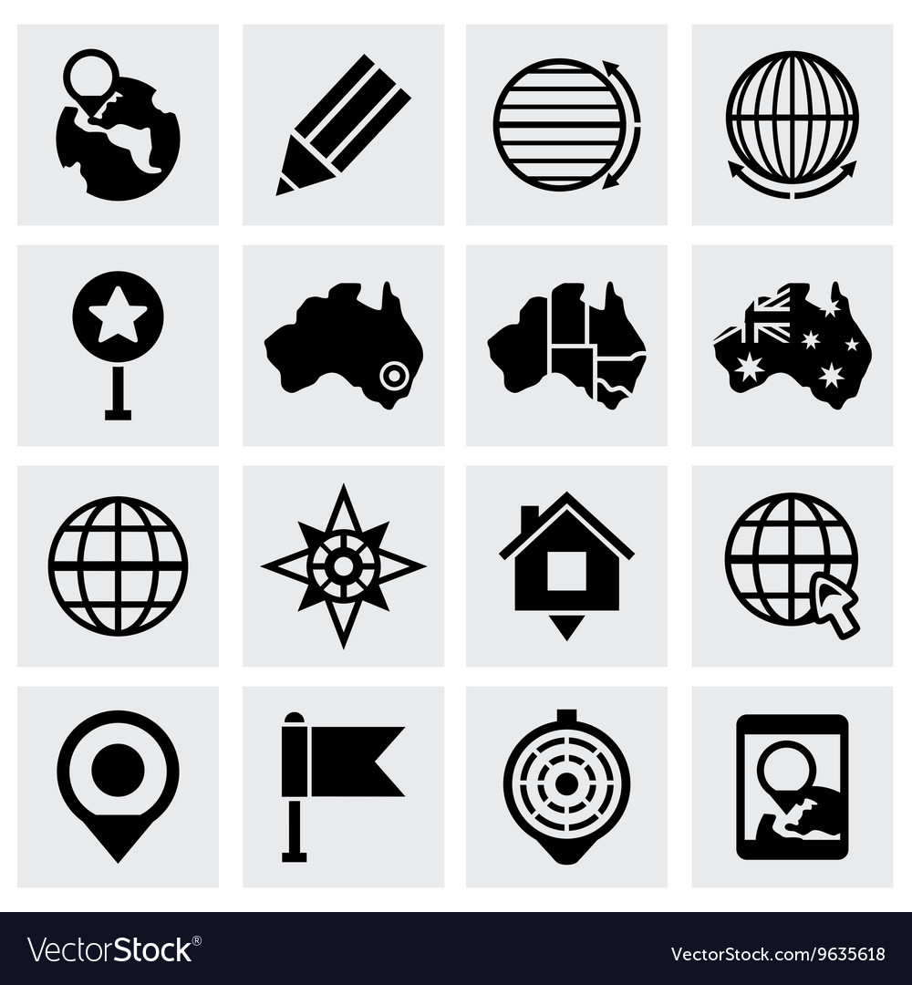 Map icon set Royalty Free Vector Image - VectorStock