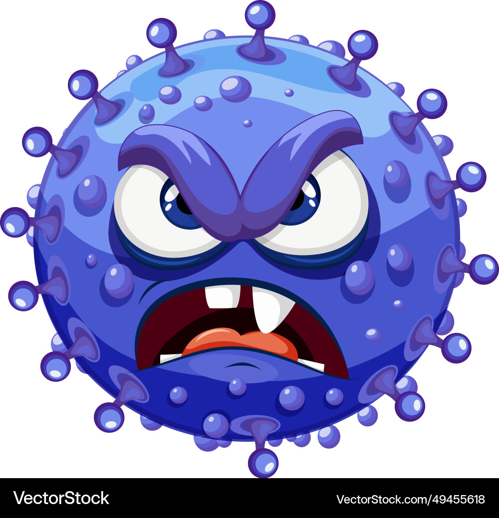 Perple bacteria germ virus monster cartoon Vector Image