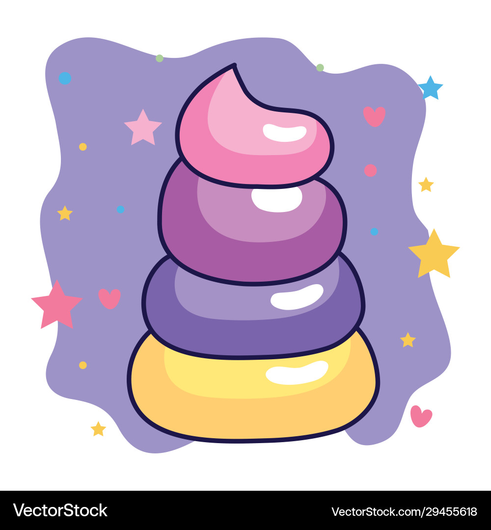 Rainbow unicorn horn with cute decoration Vector Image