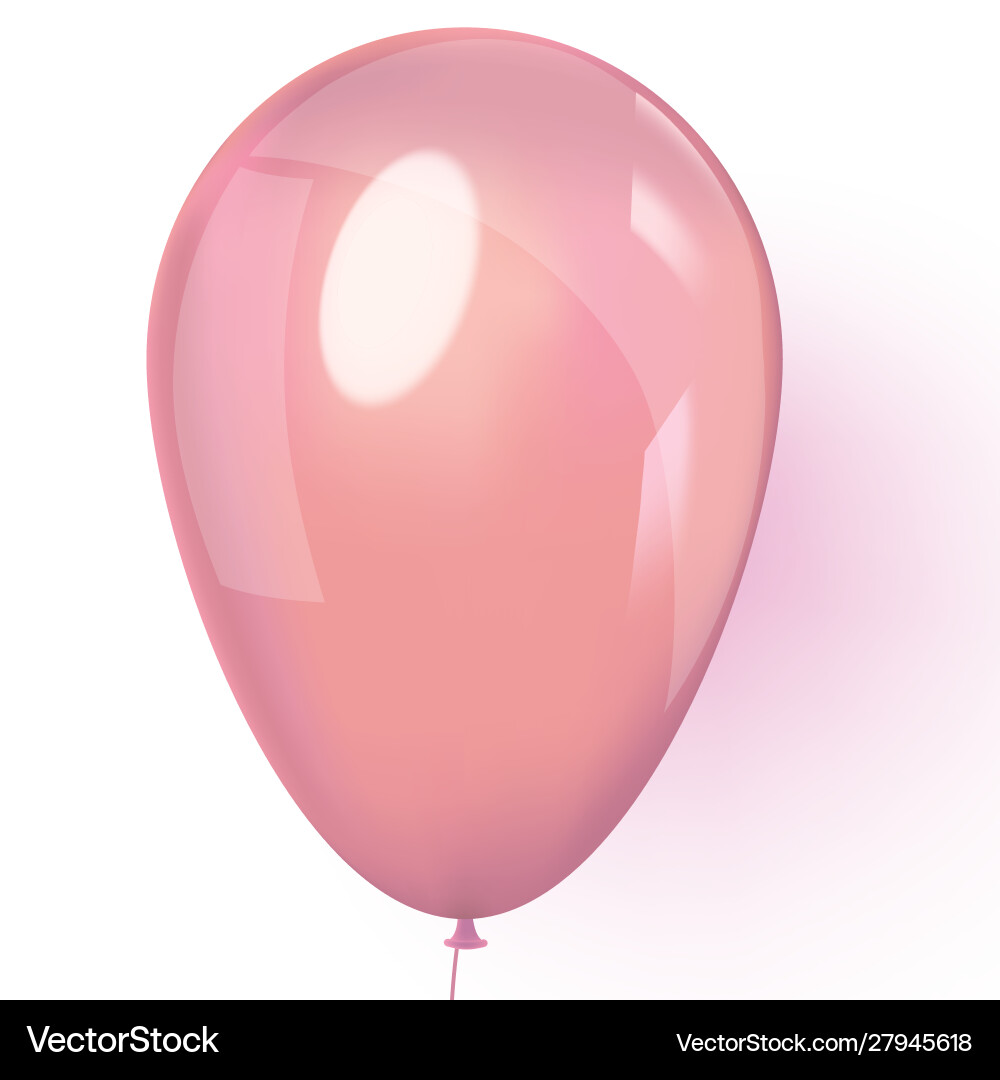 Realistic pink balloon isolated on white Vector Image