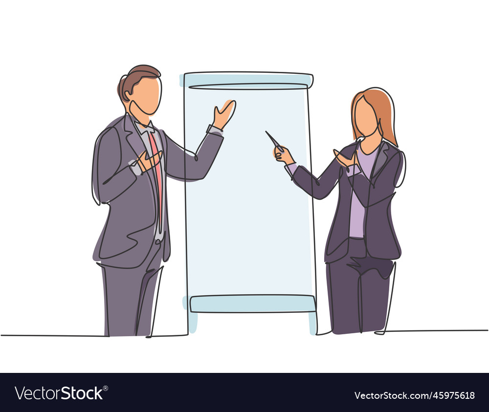 Single continuous line drawing of young happy Vector Image