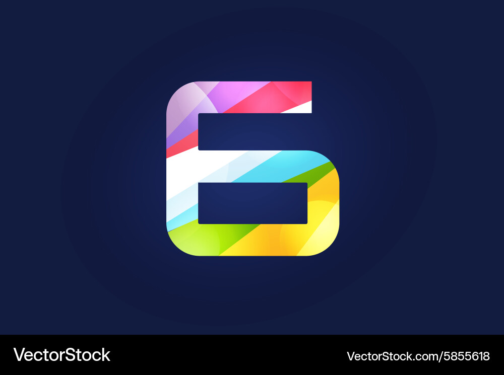 Six 6 letter logo icon symbol Royalty Free Vector Image