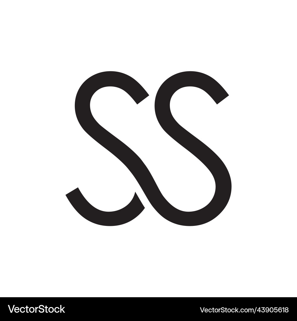 Ss letters combined icon logo design isolated Vector Image