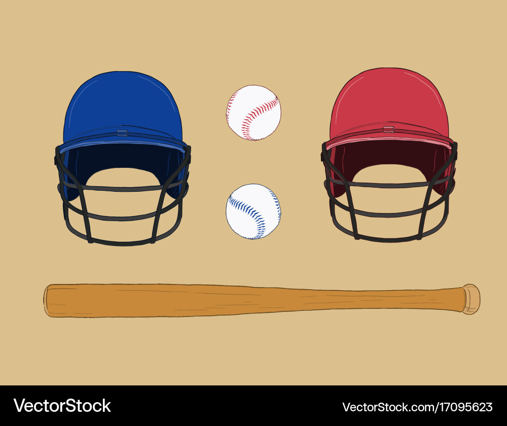 A collection of baseball elements Royalty Free Vector Image