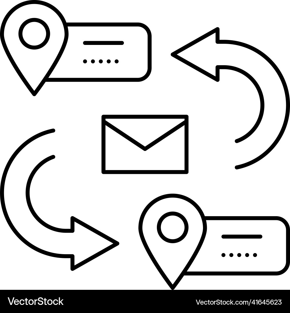 Address for sending letter line icon Royalty Free Vector