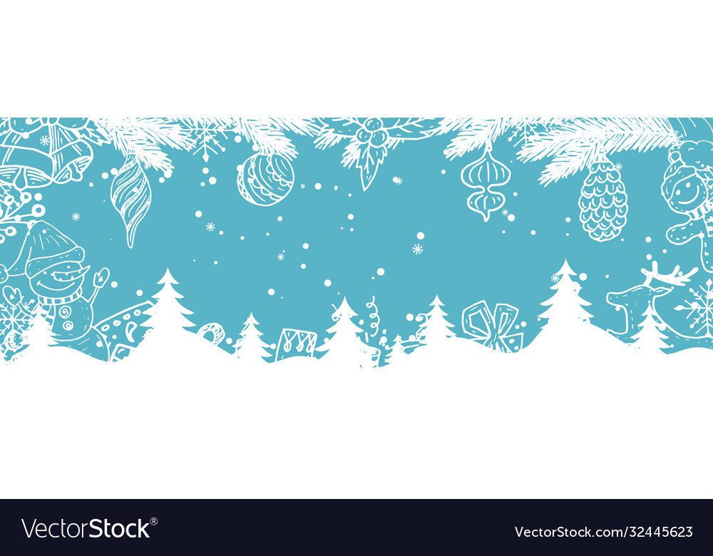 Cartoon banner for holiday theme on winter Vector Image