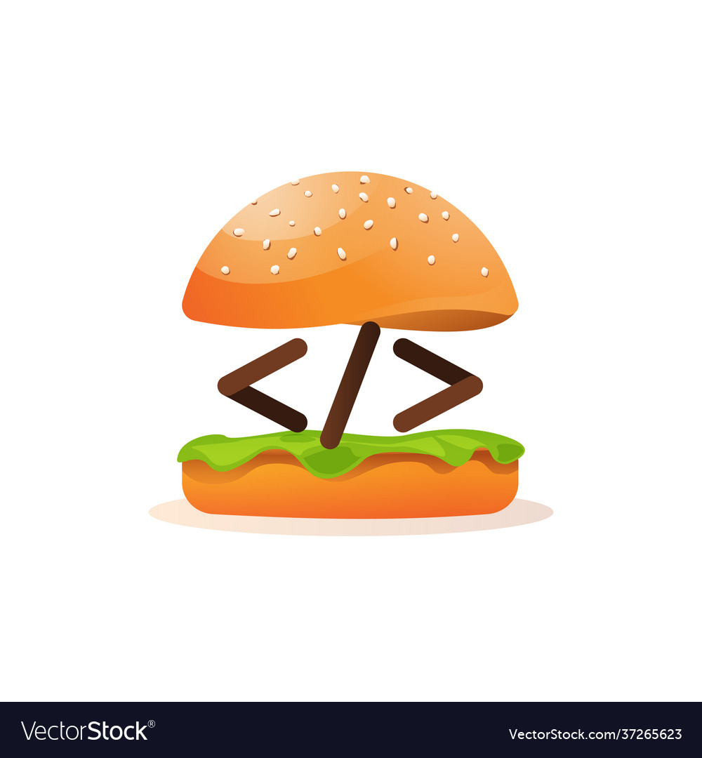 Coding and programming learning icon burger Vector Image