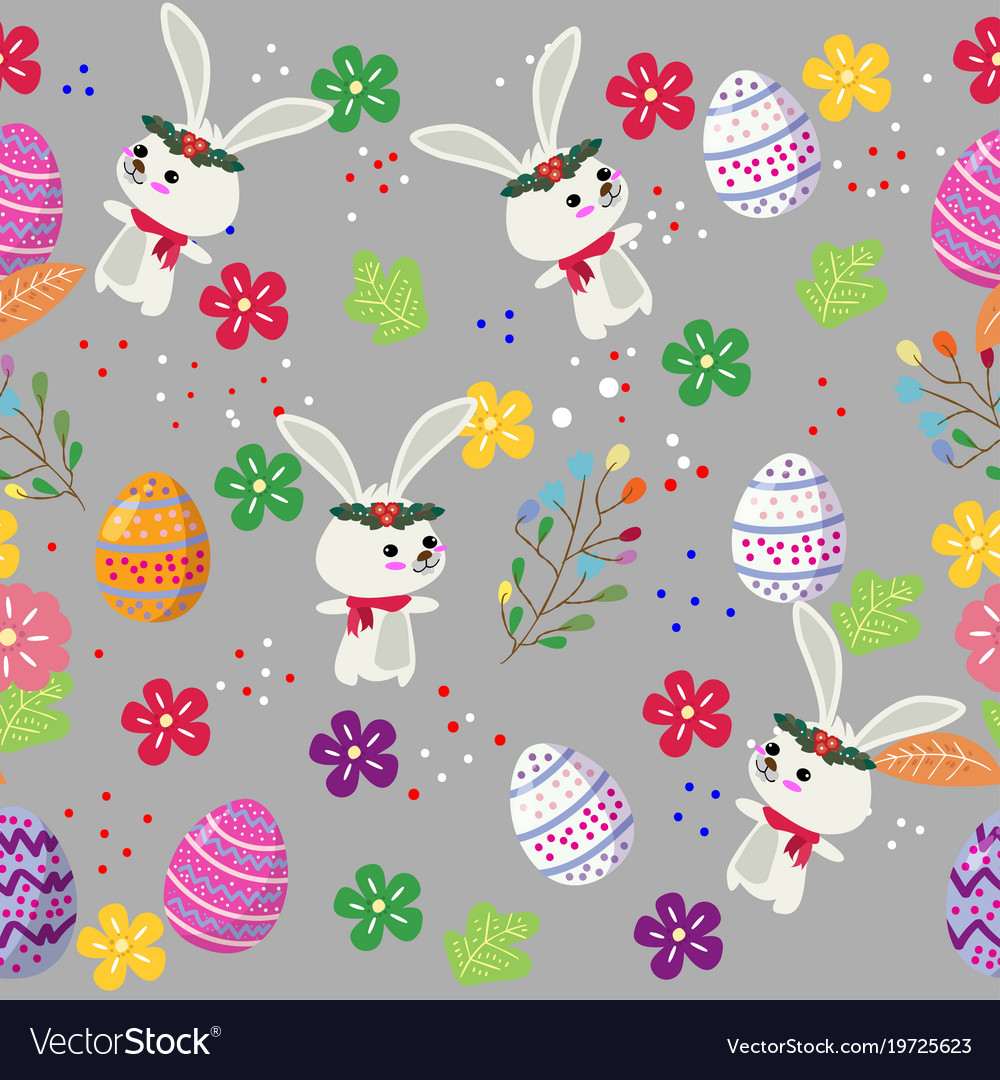 Easter Bunny Seamless Pattern Royalty Free Vector Image