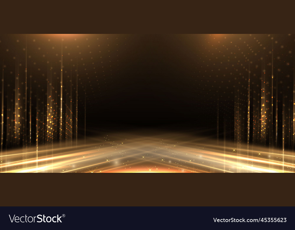 Elegant golden stage diagonal glowing Royalty Free Vector Elegant golden stage diagonal glowing Royalty Free Vector