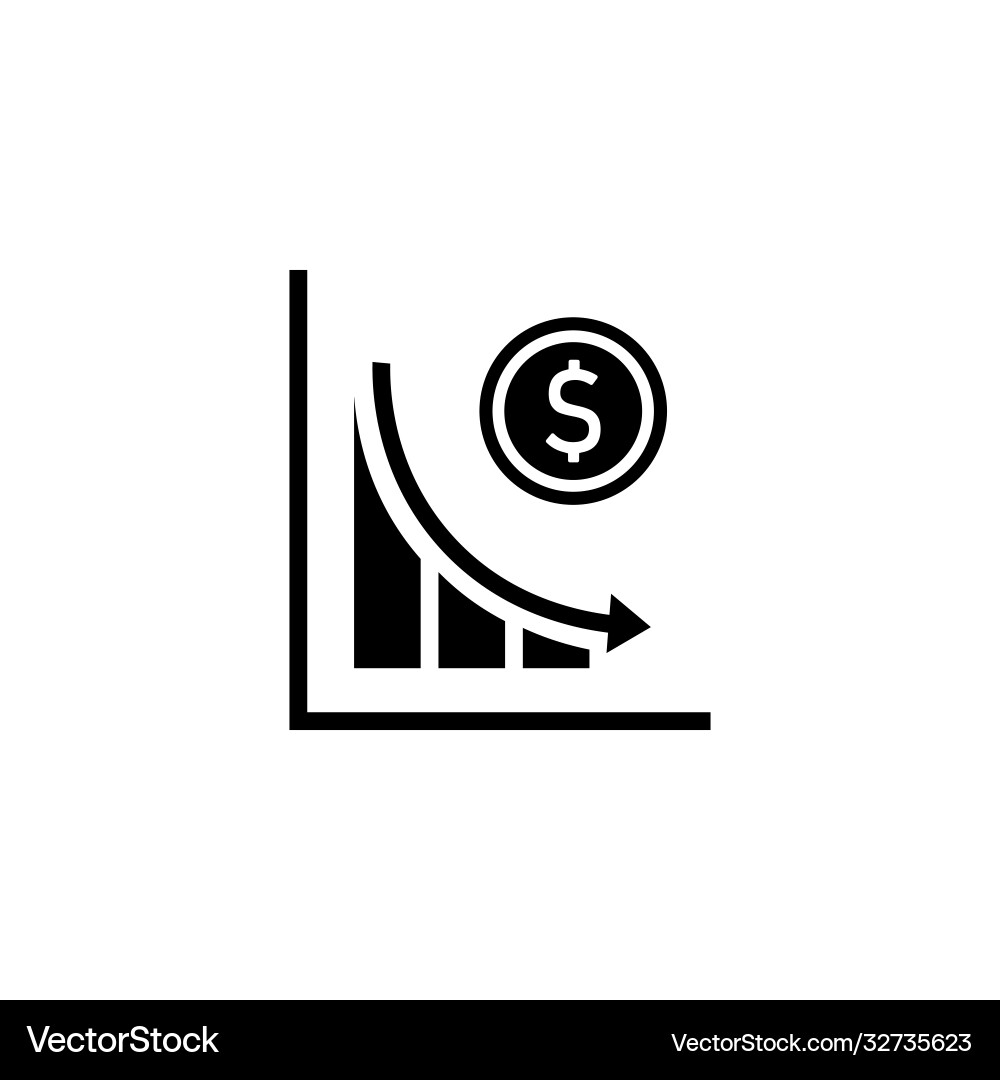 Falling income declining diagram down profit Vector Image