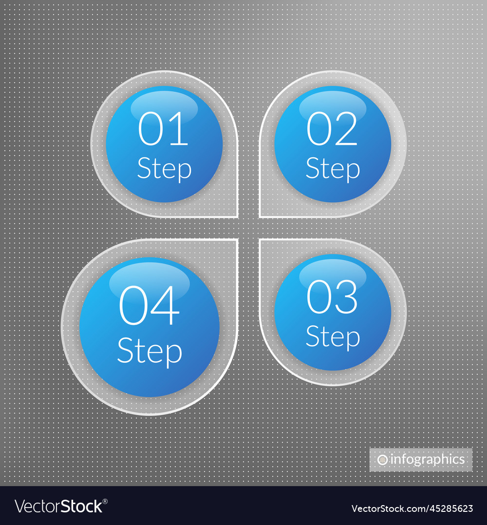 Four steps infographics isolated 1 2 3 4 number Vector Image