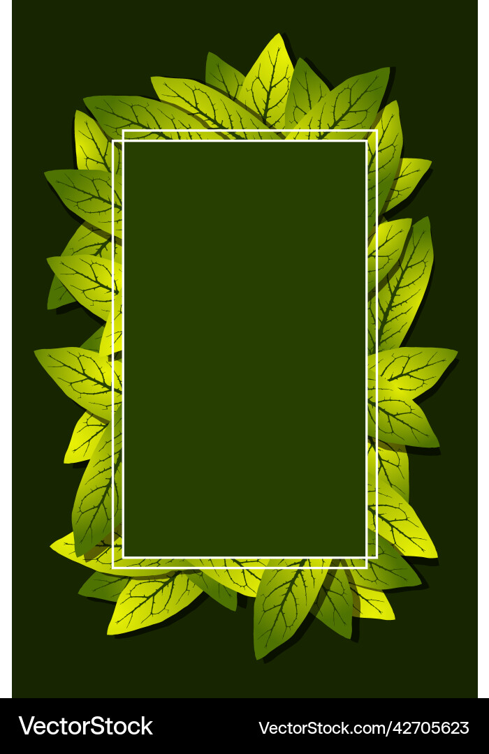 Geometric nature frame with leaves for nature Vector Image