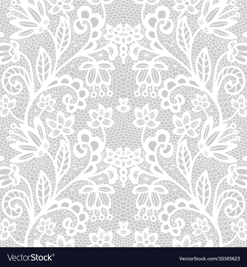 Lace seamless pattern with flowers Royalty Free Vector Image