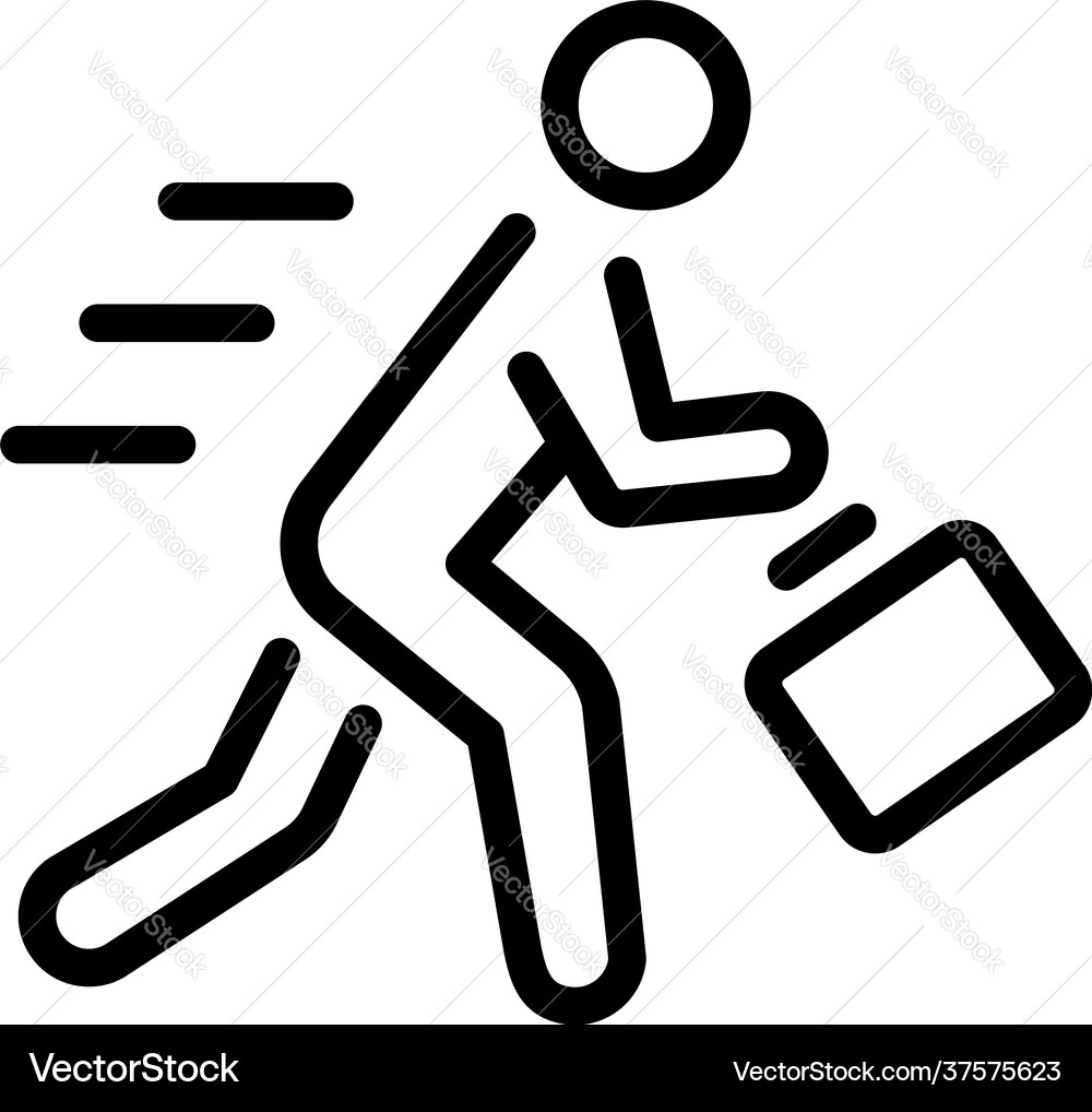 Rush job running icon outline style Royalty Free Vector