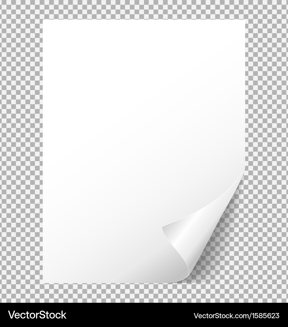 Sheet white paper with a bent corner Royalty Free Vector