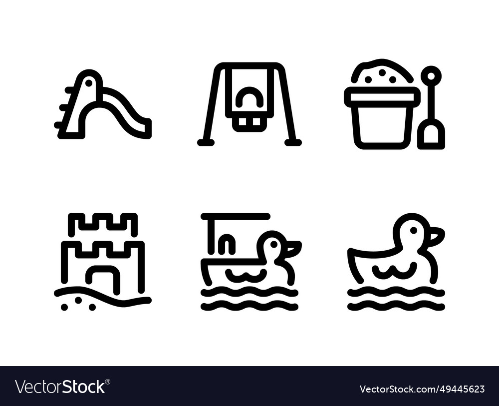 Simple set of children toys line icons Royalty Free Vector Simple set of children toys line icons Royalty Free Vector