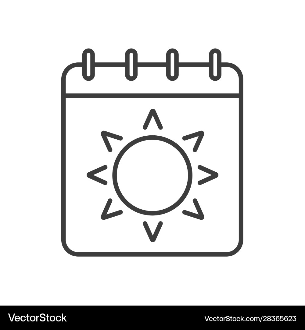 Summer season linear icon Royalty Free Vector Image