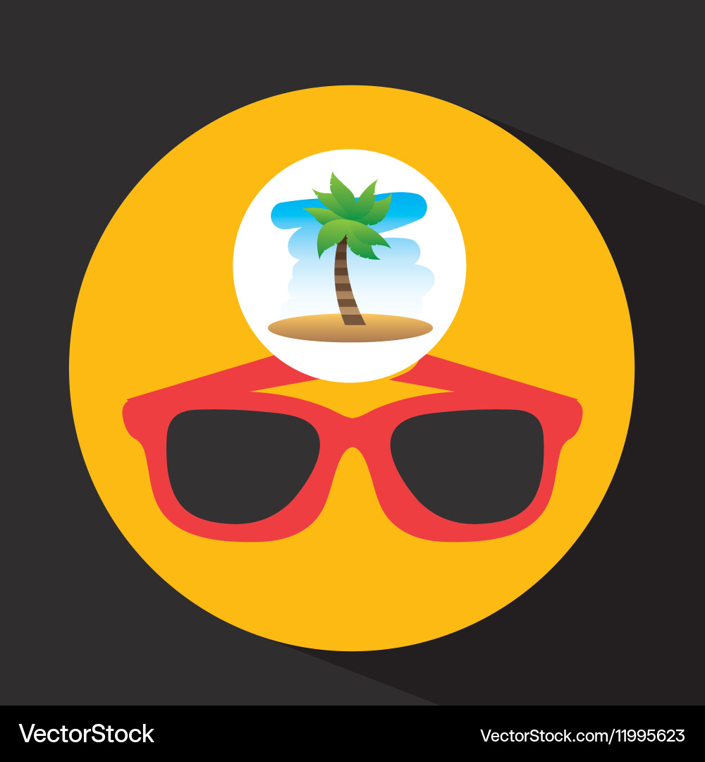 Tropical vacation beach sunglasses accesorie Vector Image