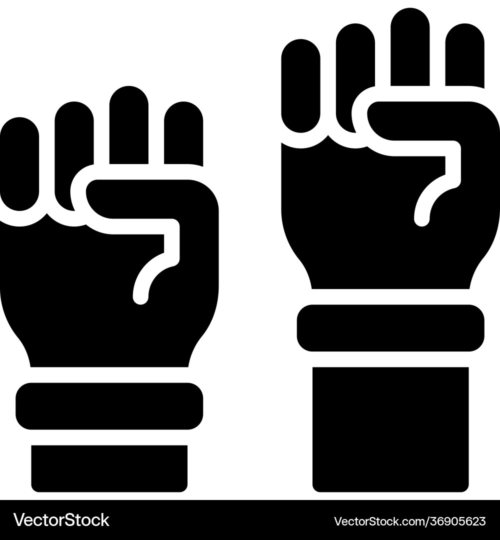 Two raised fists icon feminism related Royalty Free Vector