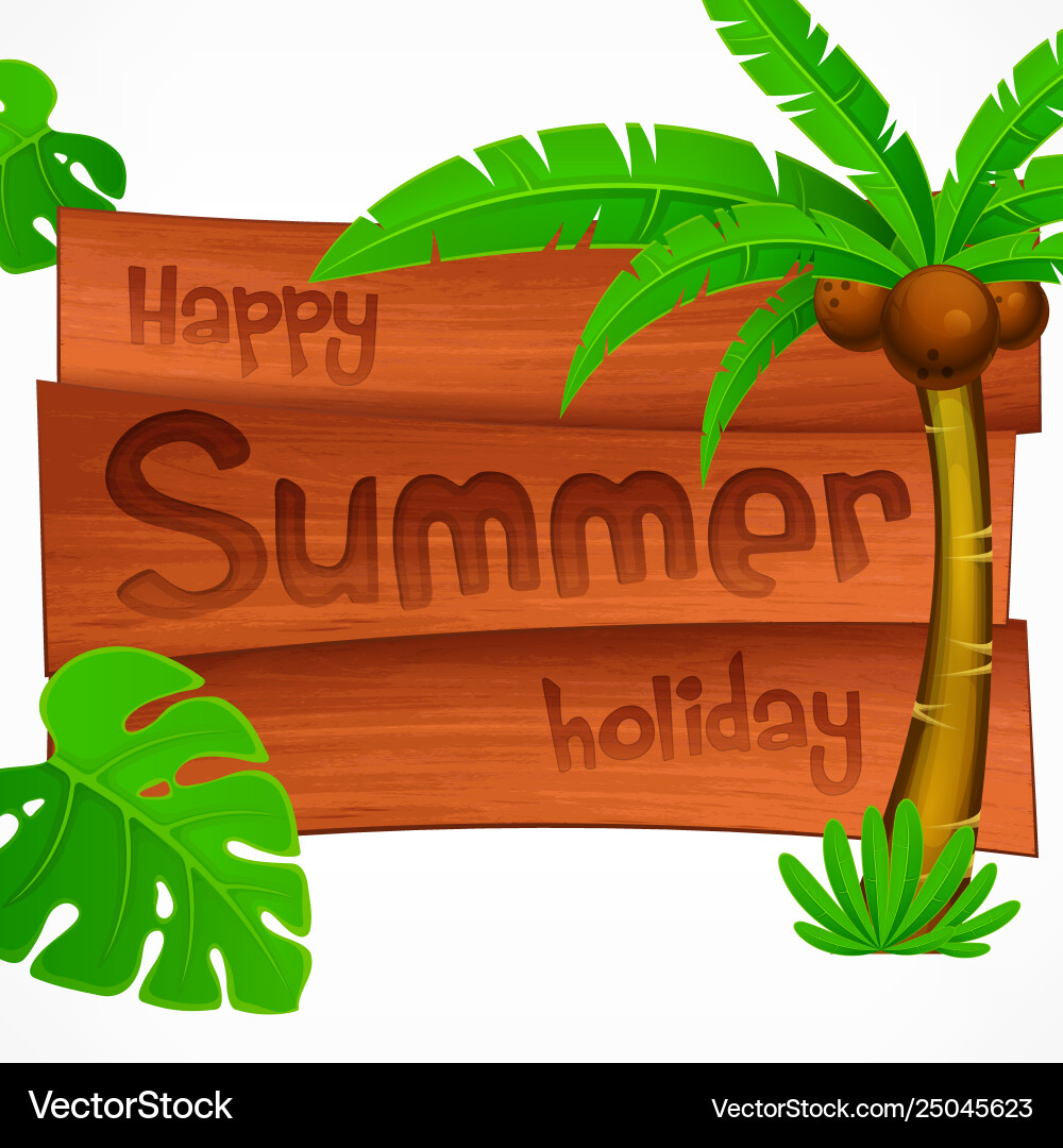 Wooden seaside sign board Royalty Free Vector Image